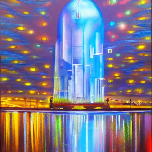 futuristic science fiction magical building towering | Stable Diffusion ...