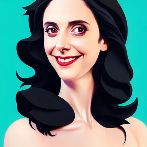 beautiful female Alison Brie, black hair, sarcastic | Stable Diffusion ...