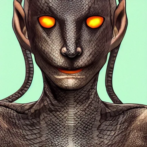 snake human hybrid, chest up human lower half snake, | Stable Diffusion ...