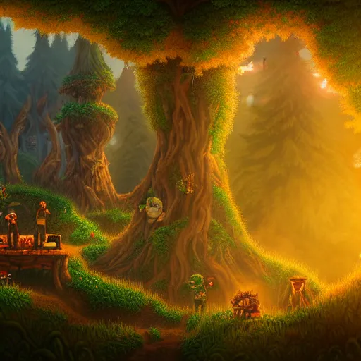 portrait of Terraria World, Forest Biome, game, | Stable Diffusion