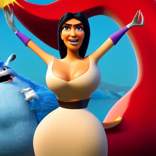 kim kardashian as seen in pixar animated movie 4k | Stable Diffusion