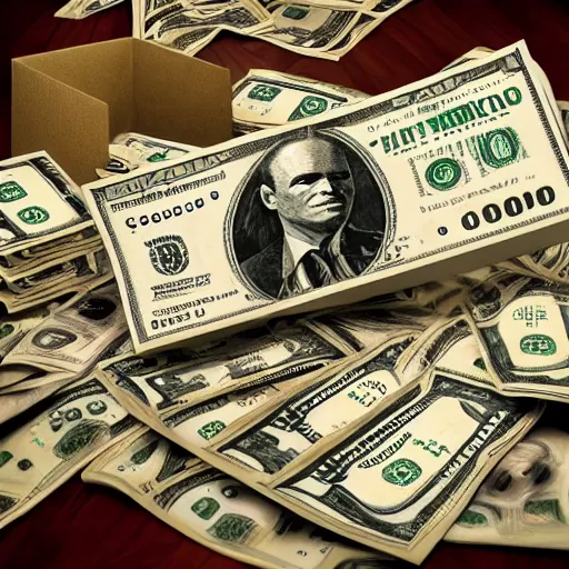 money dollar stacks in cardboard box. criminal, mafia, | Stable ...