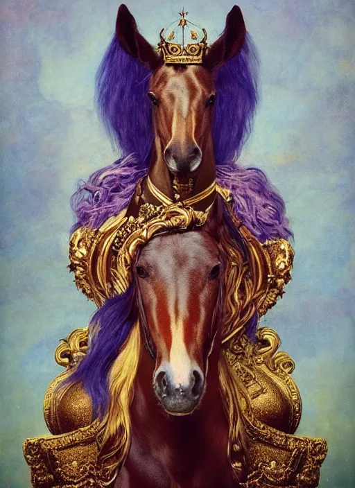 “A majestic portrait of a horse wearing a crown, | Stable Diffusion ...