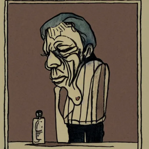 vaclav havel colored ink drawing in the style of kaja | Stable ...