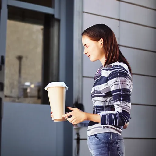 a young woman diving into a cup of coffee | Stable Diffusion | OpenArt