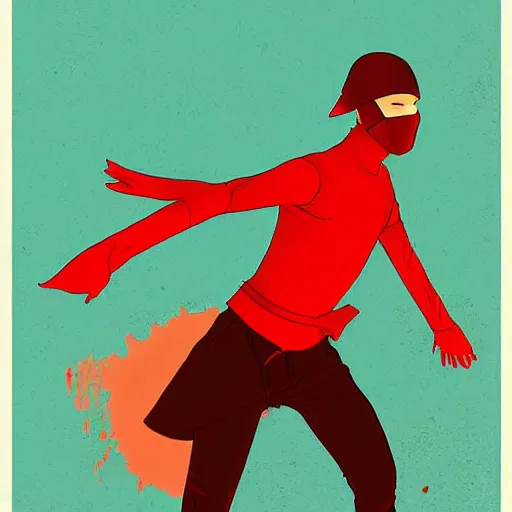 digital art of dancing ninja sunset in the style of | Stable Diffusion ...