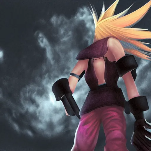 Digital art. Jessie Rasberry. Final Fantasy 7. | Stable Diffusion