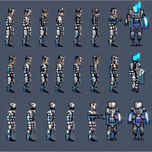 cyberpunk character, run animation, sprite sheet | Stable Diffusion