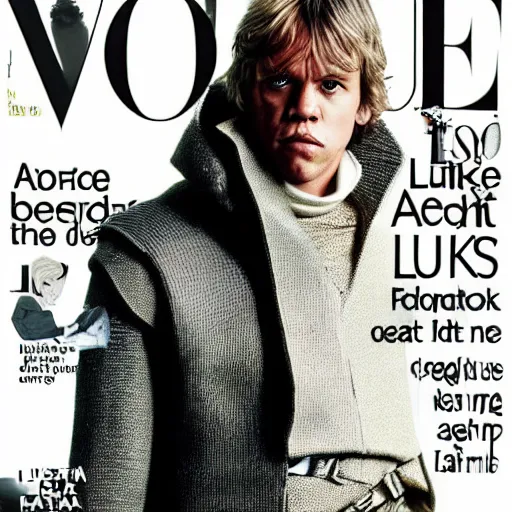 a fashion photoshoot starring luke skywalker, vogue, | Stable Diffusion ...