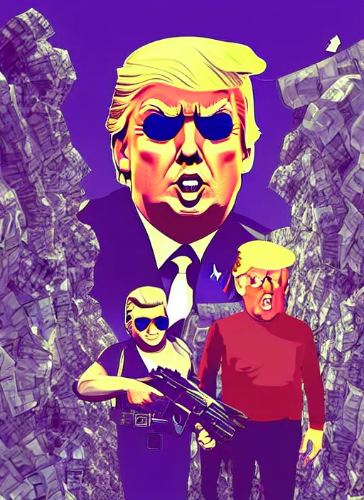 donald trump as a gta 5 splash screen | Stable Diffusion | OpenArt