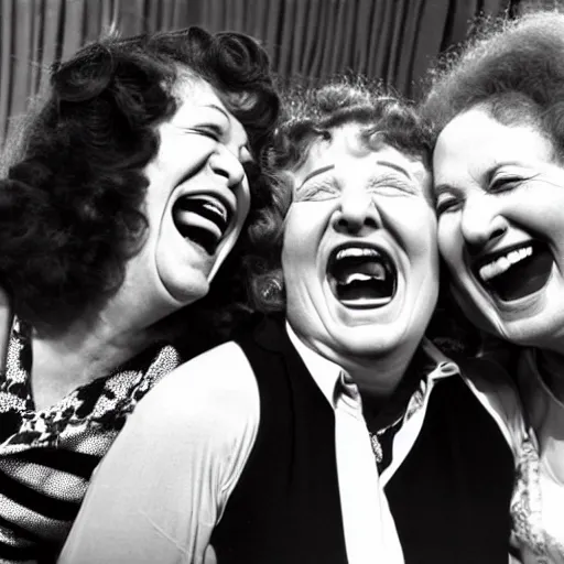 black-and-white photo of female Three Stooges laughing | Stable ...