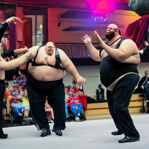 a dramatic photo from the annual extreme fat man | Stable Diffusion
