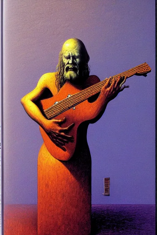 painting of a guitar with hands playing a human as an | Stable ...