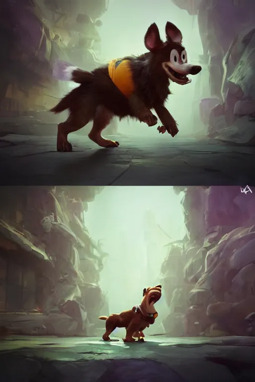 a cartoony dog, in the style of Rayman origins, | Stable Diffusion ...