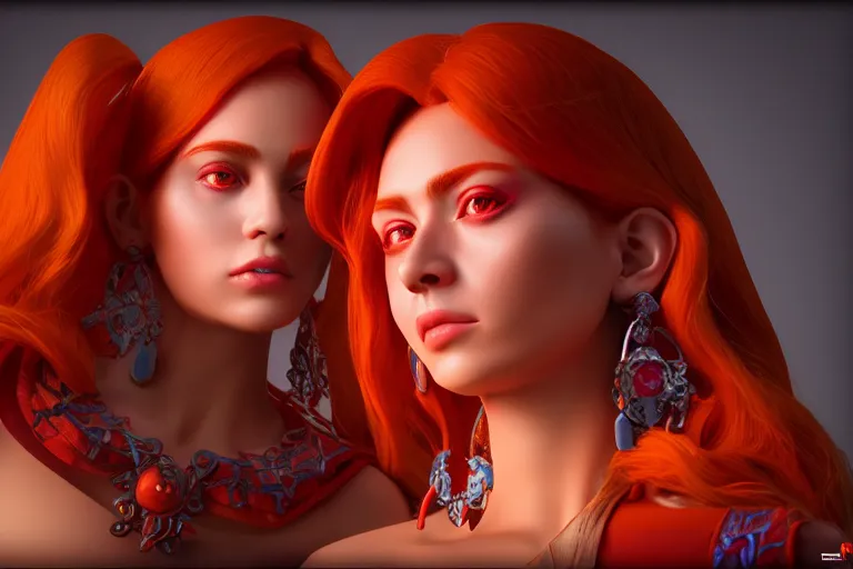 Lina, Dota 2,, rendered in Cinema 4D and Octane and | Stable Diffusion