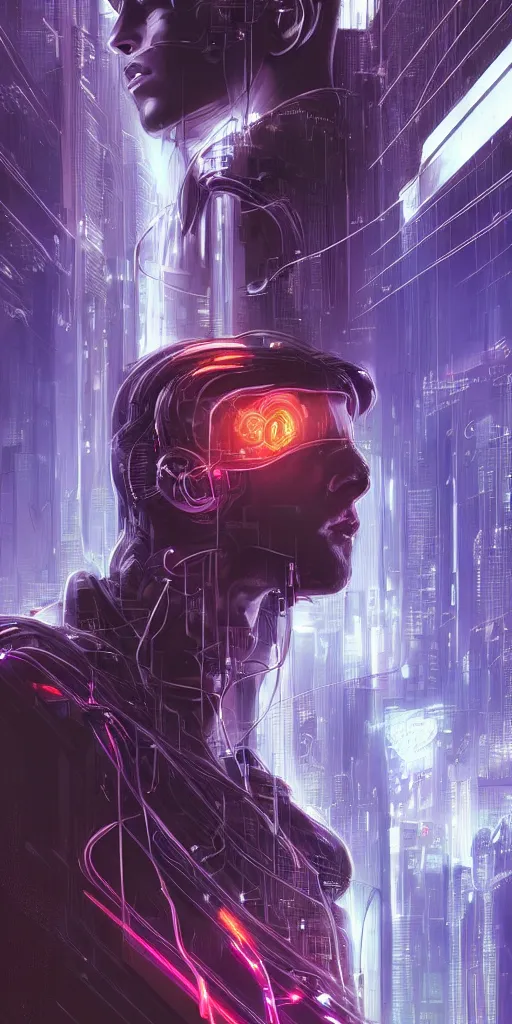 handsome, young man, cybernetic, cyberpunk, wires, | Stable Diffusion ...