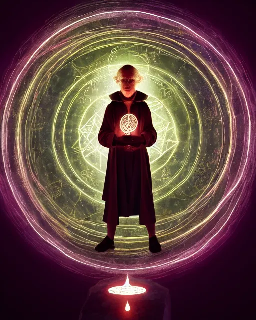 literati painting of mage reciting an incantation and | Stable ...