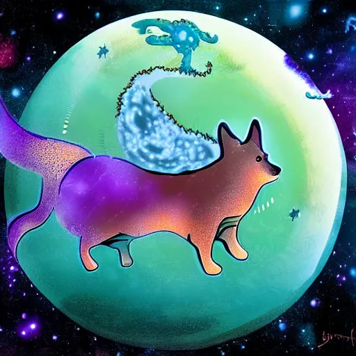 cosmic corgi devouring a planet, digital art | Stable Diffusion | OpenArt