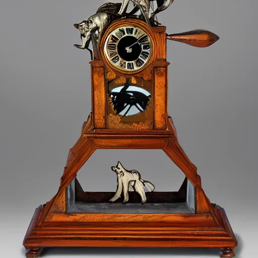 19th century mechanical automata clock depicting a | Stable Diffusion ...