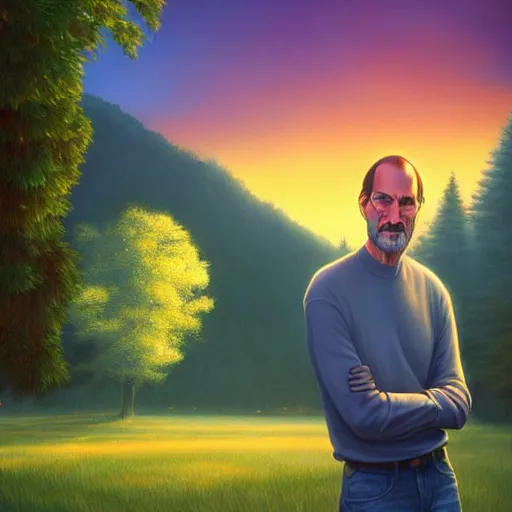 beautiful portrait of steve jobs at golden hour, art | Stable Diffusion ...
