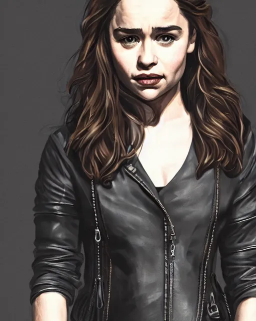 pretty Emilia Clarke in sons of anarchy tv show, | Stable Diffusion