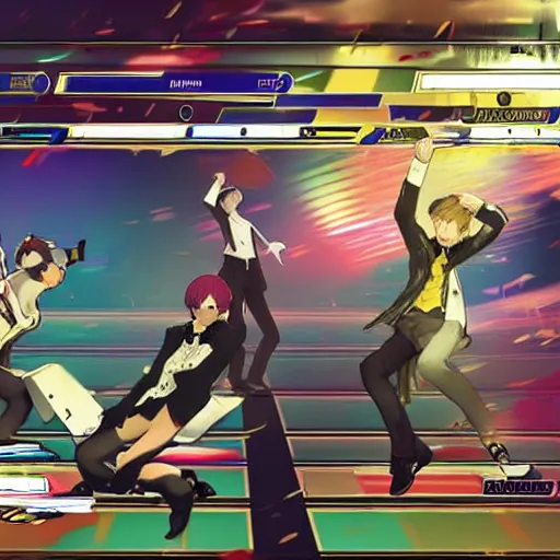 persona 4 dancing all night by alfred stevens | Stable Diffusion
