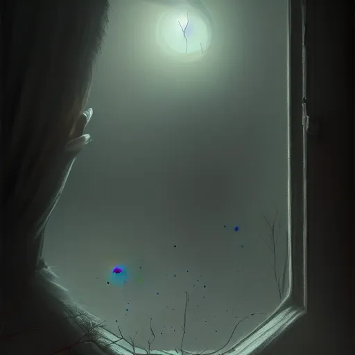 red eyes in the darkness outside the window, creepy, | Stable Diffusion ...