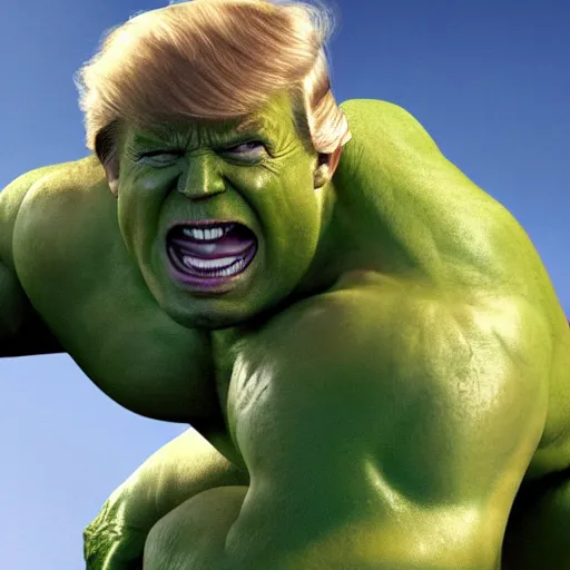 donald trump as the hulk, superhero movie still, 4 k | Stable Diffusion ...