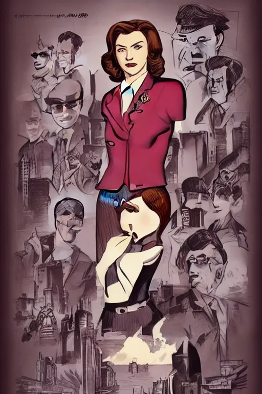 Agent carter illustration concept art in the style of | Stable ...