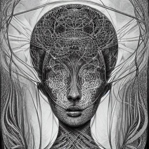hyper detailed bw linear pencil drawing, woman | Stable Diffusion