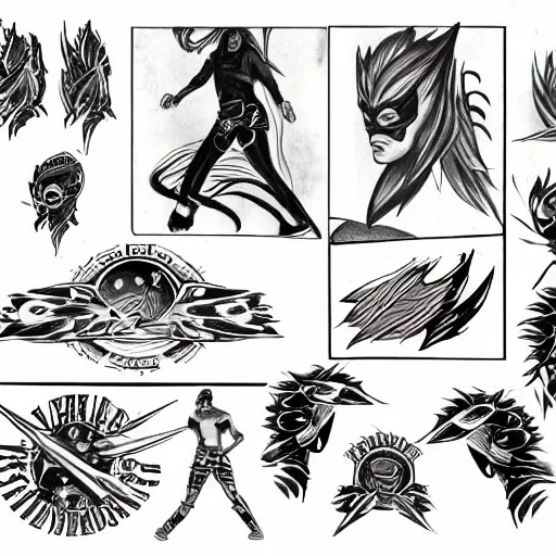 Flash Tattoo Reference Sheet | Stable Diffusion | OpenArt