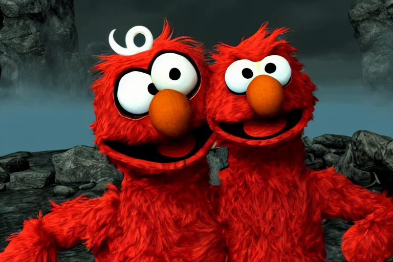 elmo in skyrim as an npc, official screenshot, 4 k, | Stable Diffusion ...