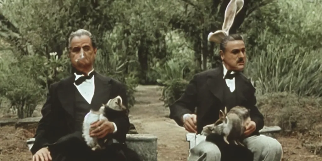 a rabbit as vito corleone in the movie the godfather, | Stable ...