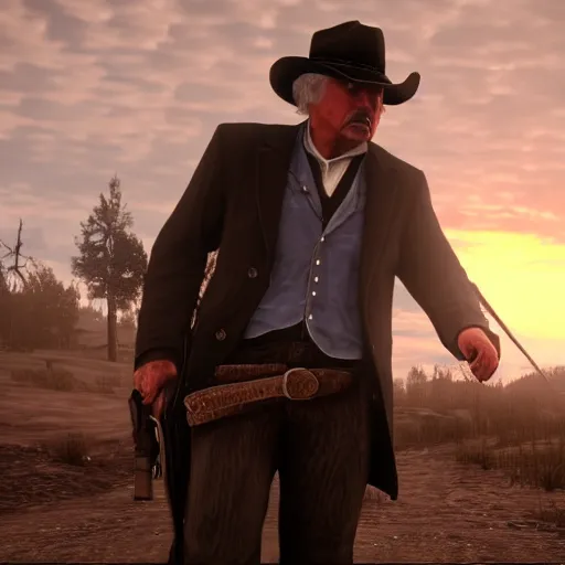 Gameplay screenshot of Bernie Sanders in Red Dead | Stable Diffusion ...