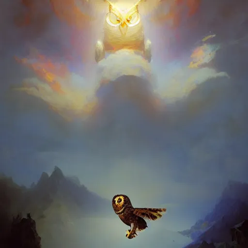 ''cinematic shot'' of owl king with golden crown and | Stable Diffusion ...