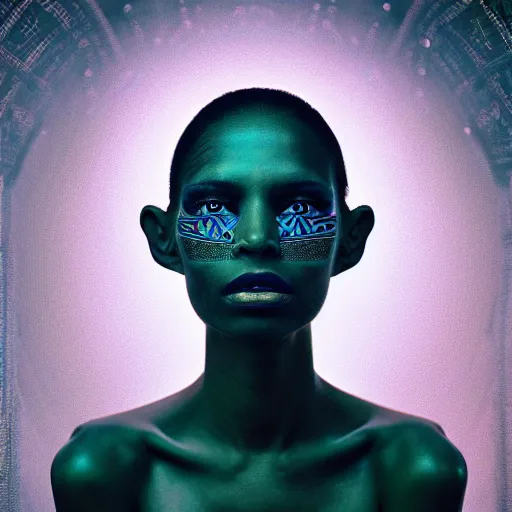 portrait of a stunningly beautiful alien tribal | Stable Diffusion ...