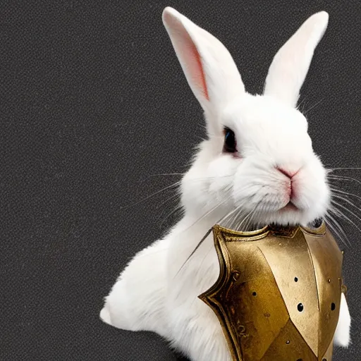 photograph of a bunny rabbit in shining knight's armor. | Stable ...