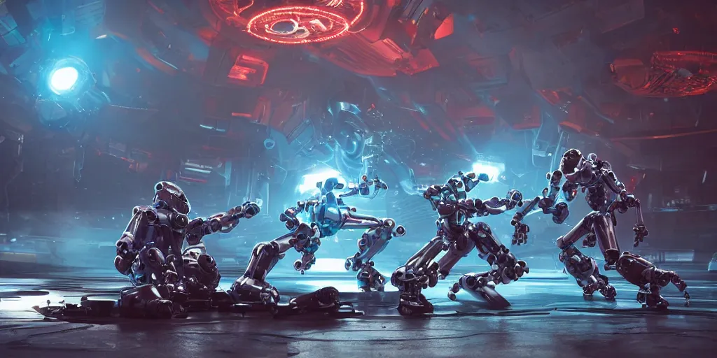 A concept art of two mechanical robot boxing in action | Stable ...