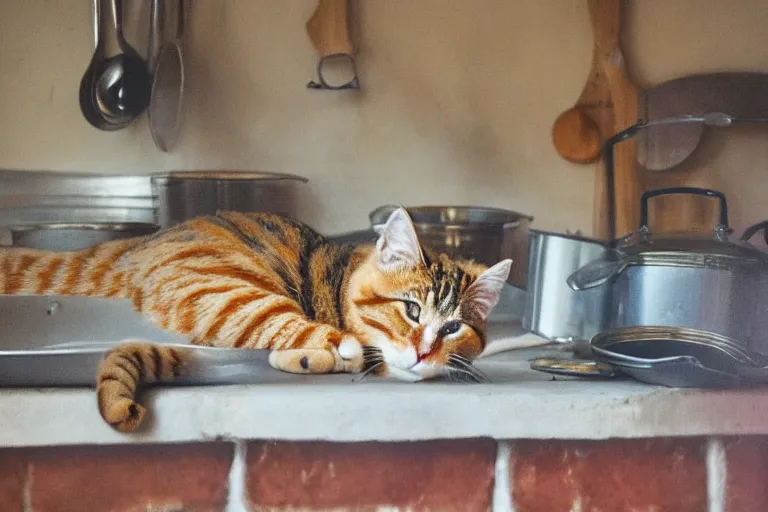 Photography of Cat cooking in Provence style kitchen , | Stable ...