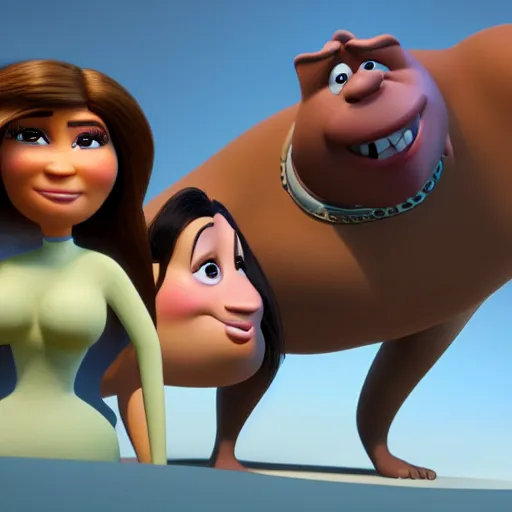 kim kardashian as seen in pixar animated movie 4k | Stable Diffusion