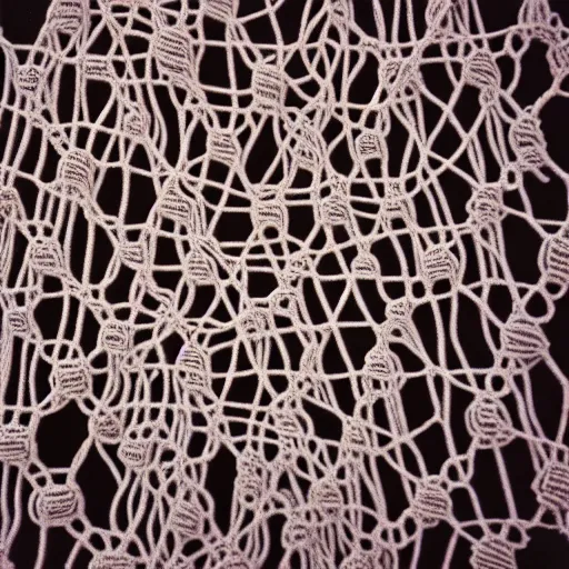 macrame microbes in milk. medium format print. | Stable Diffusion