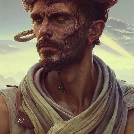 portrait painting of a futuristic rugged male rebel, | Stable Diffusion ...