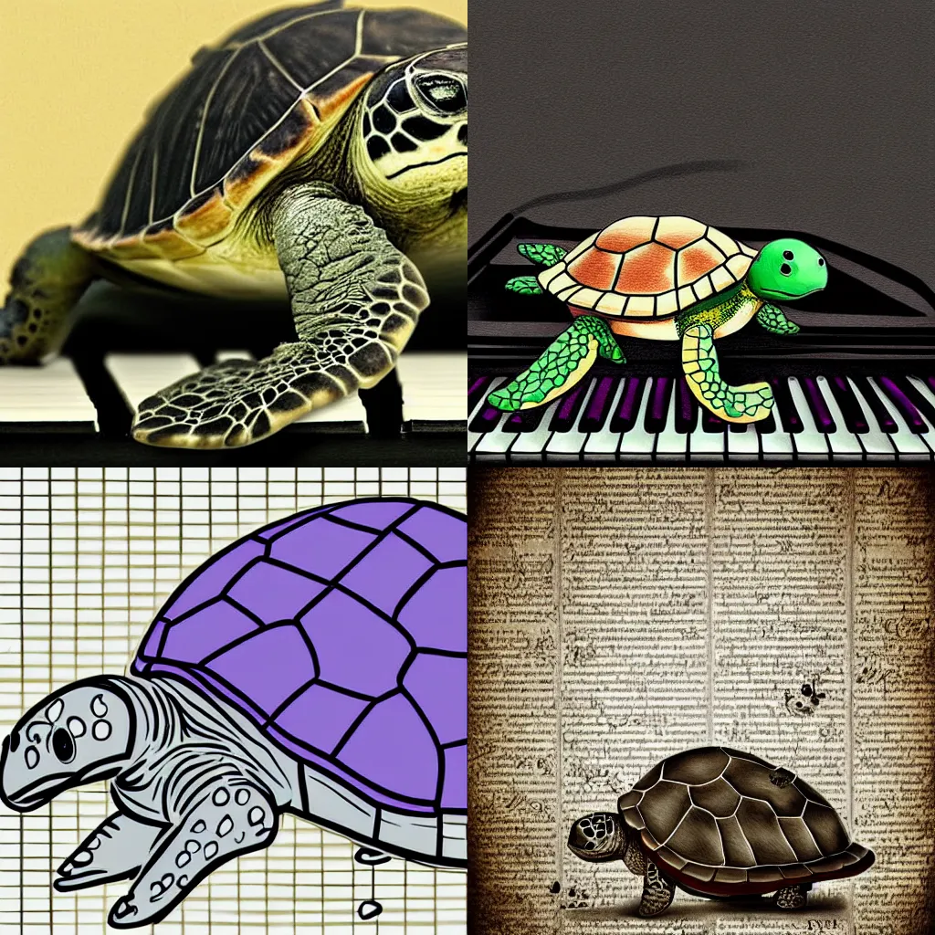 a cute turtle playing piano, digital art | Stable Diffusion | OpenArt
