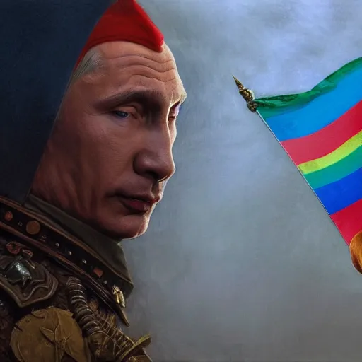 vladimir putin, lgbt flag, strongest lgbt soldier, | Stable Diffusion | OpenArt