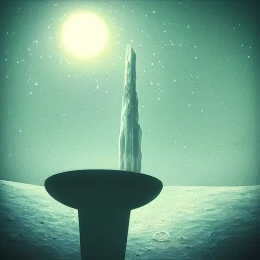 “Hal 9000 spaceship approaching a monolith on the moon | Stable ...