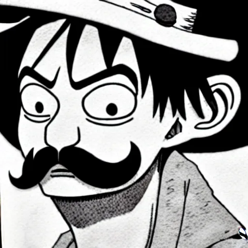 luffy with [ mustache ] by kim jung gi | Stable Diffusion | OpenArt