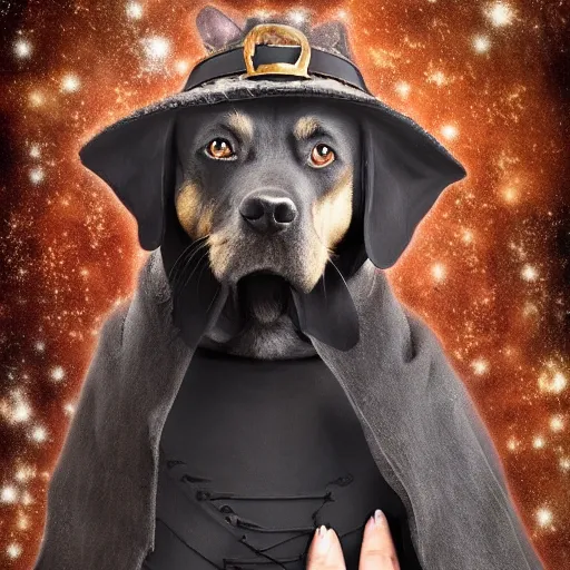 photograh of a wizard dog, magical, fantasy, medieval | Stable ...