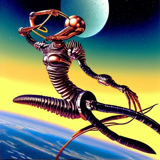 woman riding a scorpion in space, art by peter lloyd, | Stable Diffusion | OpenArt