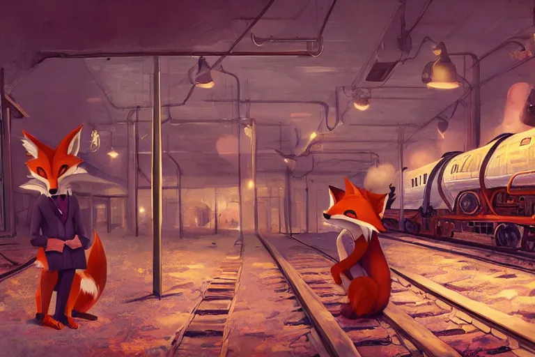 anthropomorphic furry fox wearing a tuxedo stands on a | Stable ...