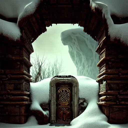 doorway to an ancient fallen god, lush tundra | Stable Diffusion | OpenArt